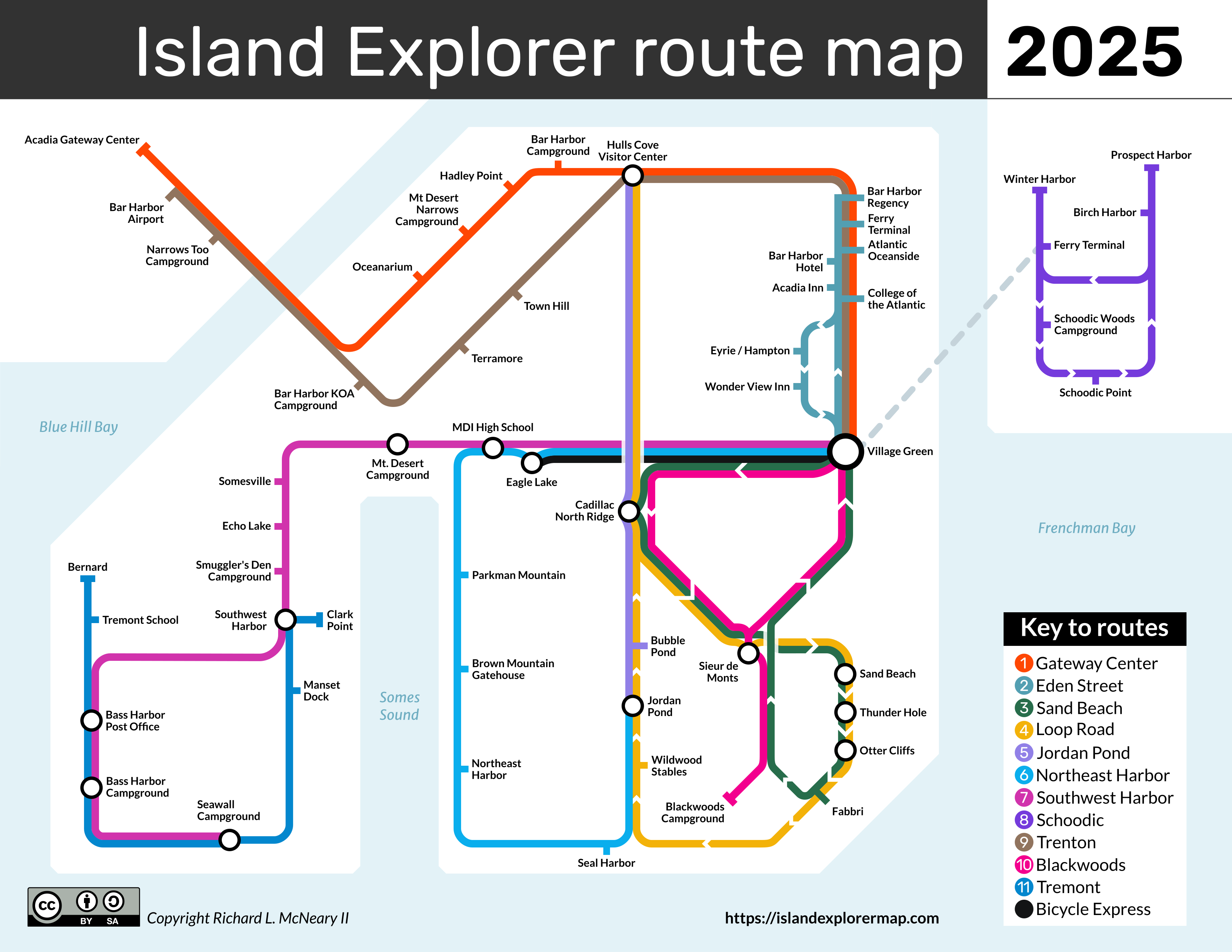 Island Explorer route map